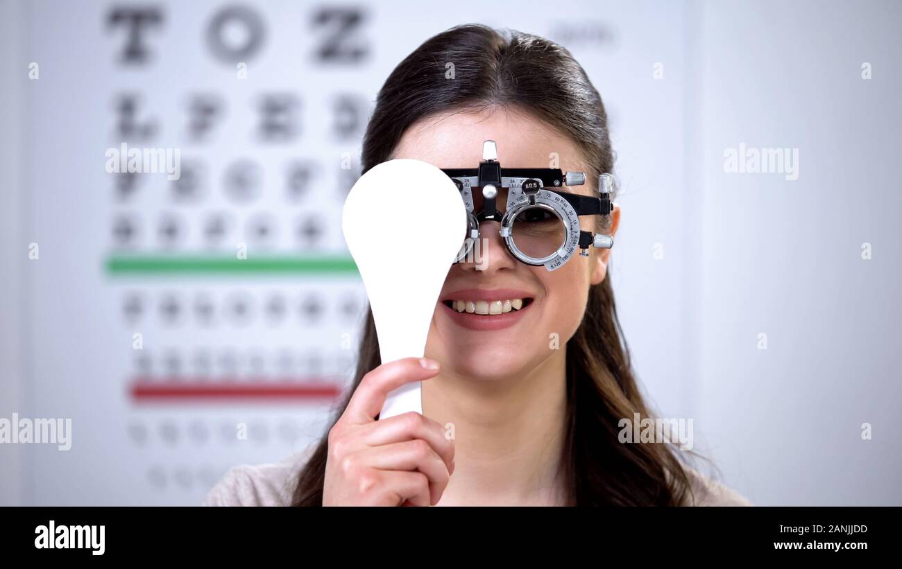 Female closing one eye ophthalmology hi-res stock photography and ...
