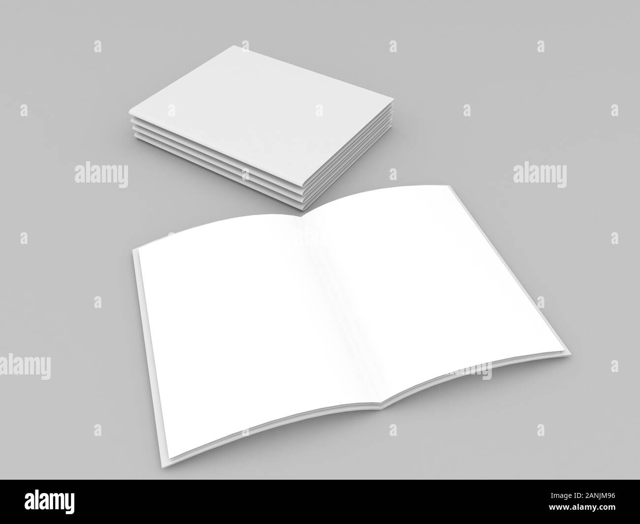 School notebook layout on a gray background. 3d render illustration ...