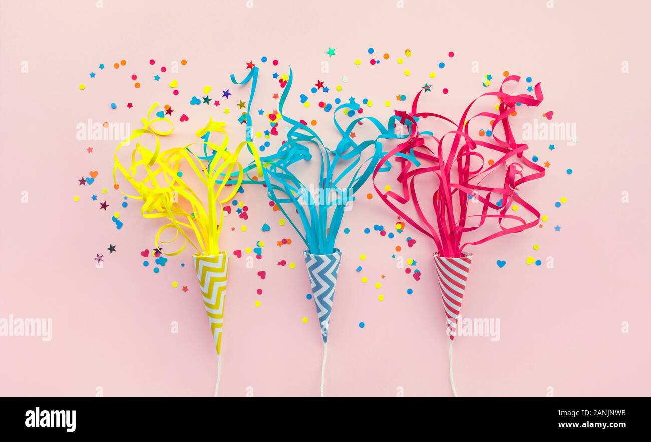 Celebration party and anniversary concepts ideas with colorful confetti ...