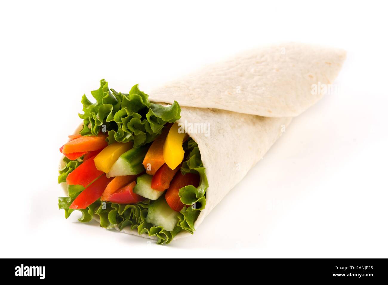 Vegetable tortilla wraps isolated on white background Stock Photo - Alamy