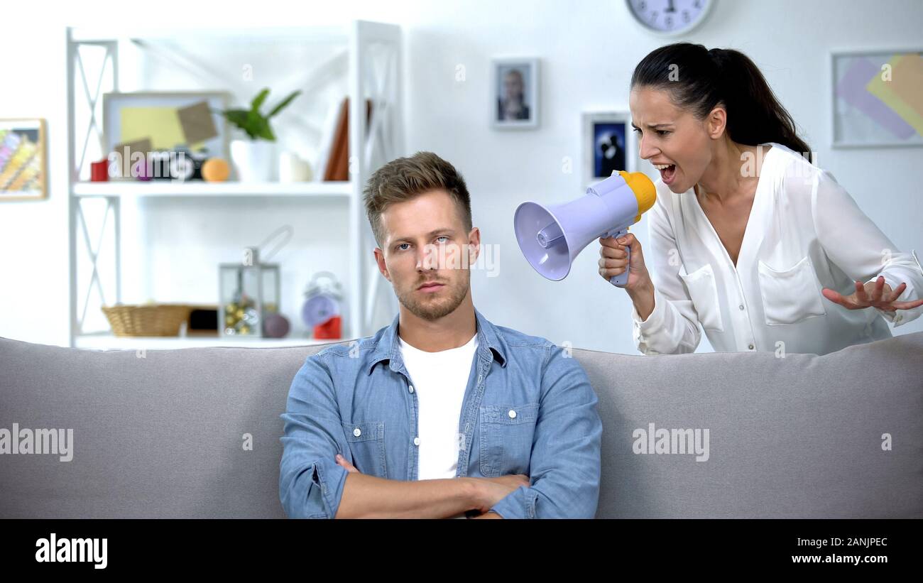 Woman and shouting and home hi-res stock photography and images - Alamy