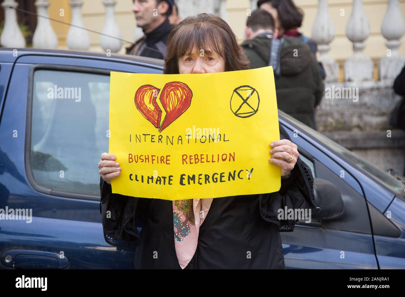 Roma, Italy. 17th Jan, 2020. Sit-in organized by the Italian activists ...