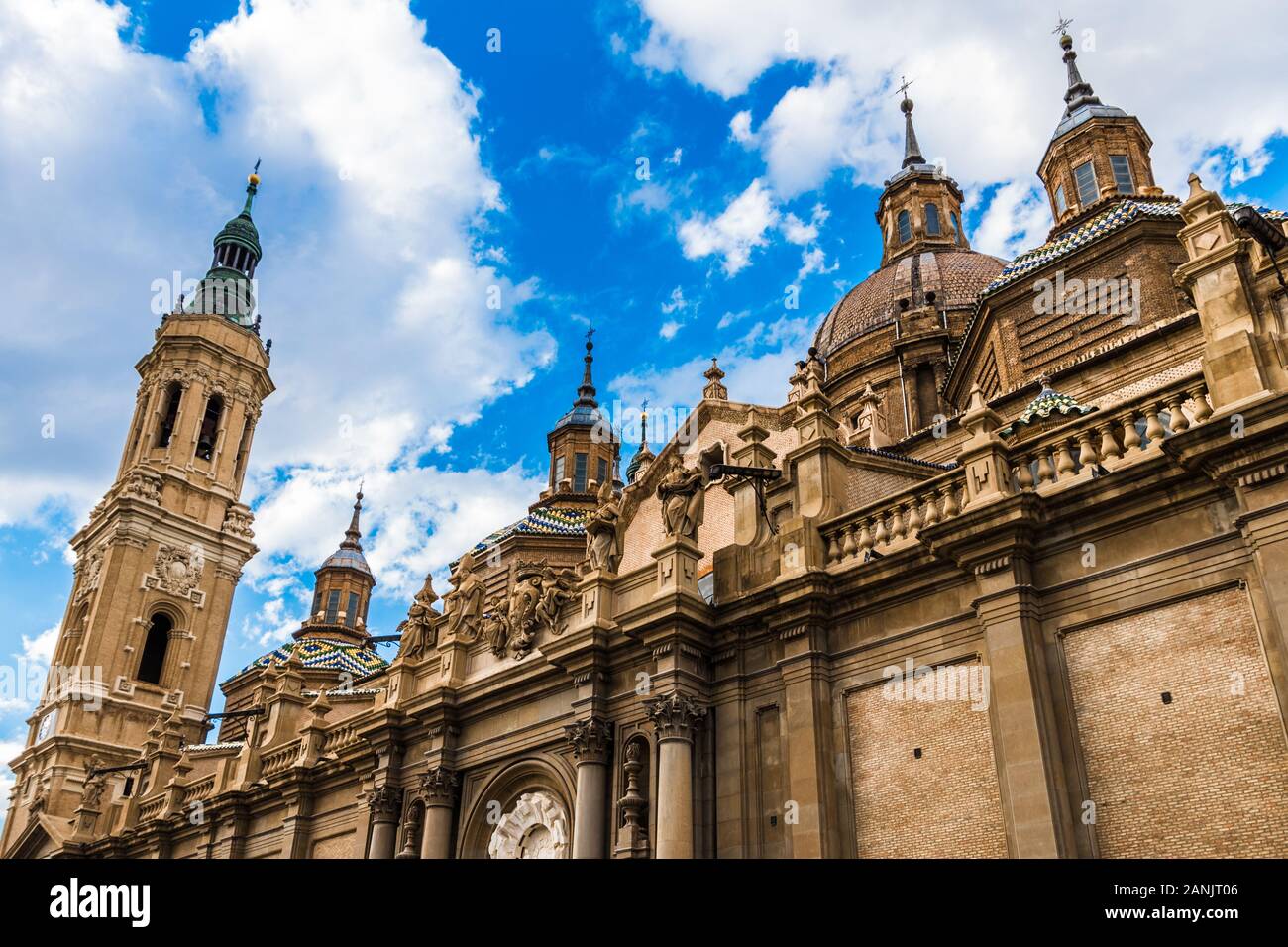 View of beautiful buildings in Zaragoza Stock Photo - Alamy