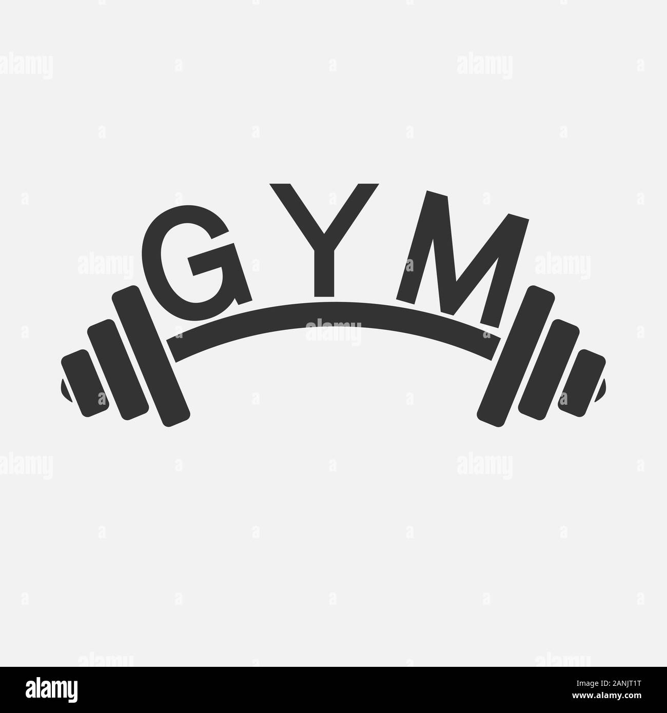 Gym sign with dumbbell. Gym sign with dumbbell on white background ...