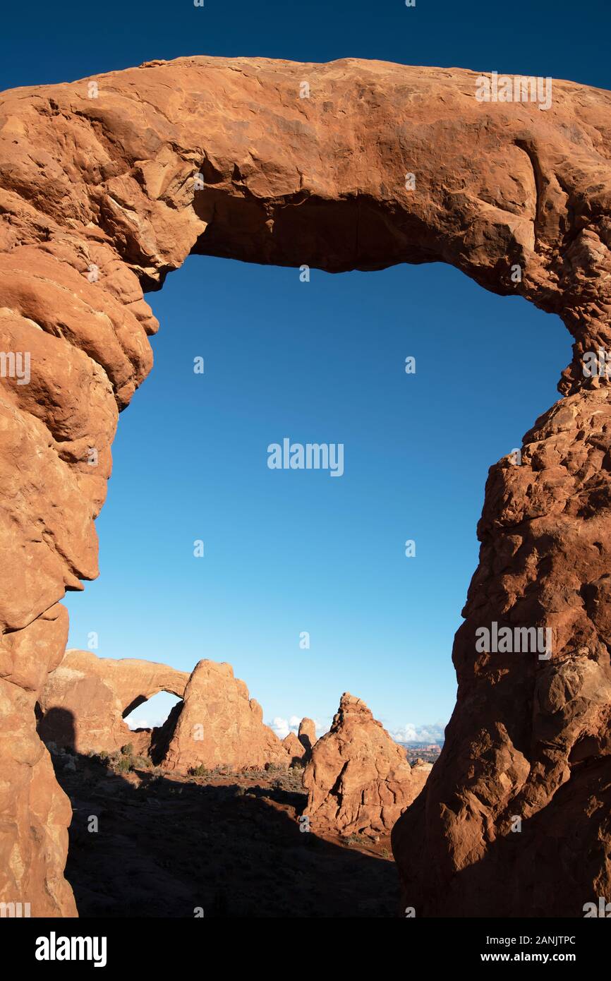 Turret Arch, South Window Arch, Arches National Park, Moab, Utah, USA ...