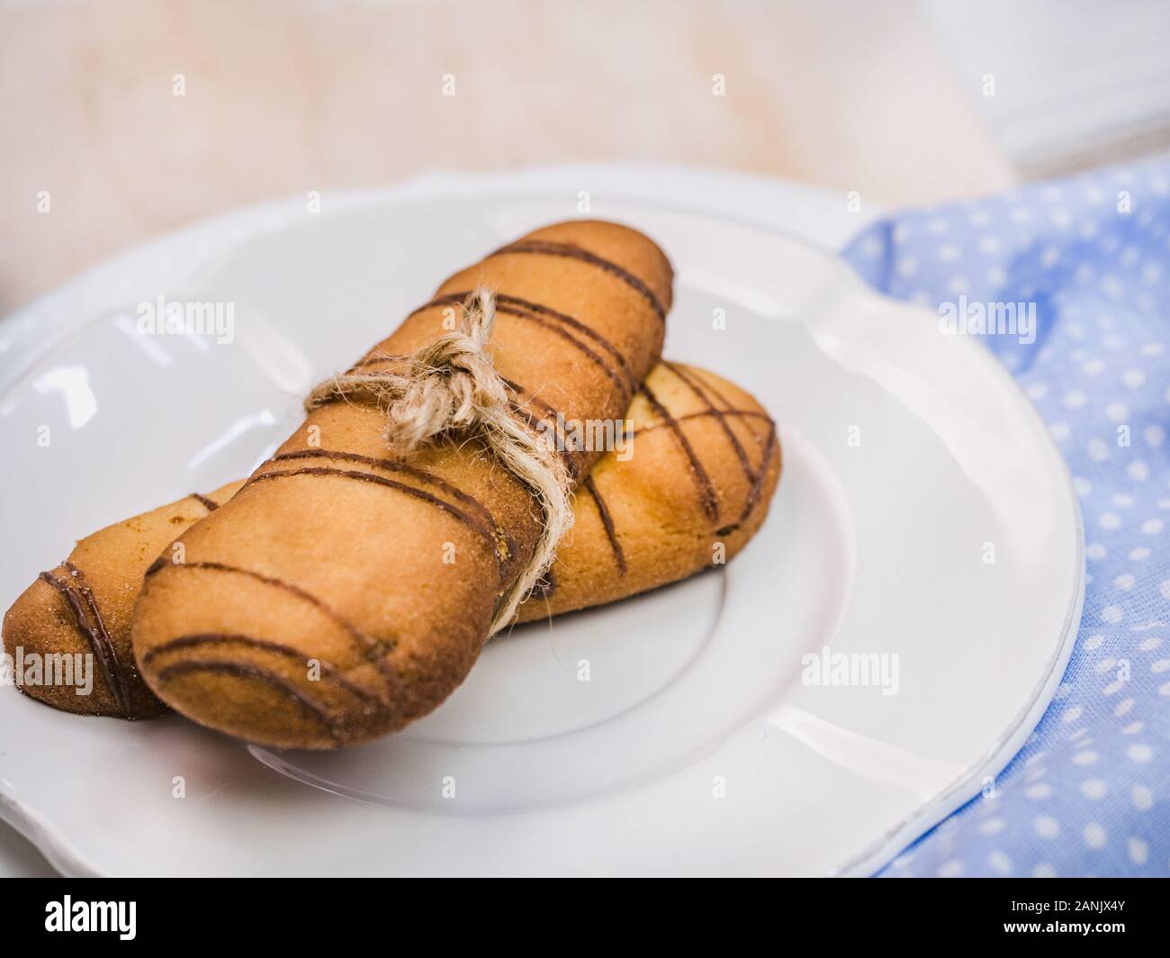 Fresh homemade pastries. Close up, side view Stock Photo - Alamy