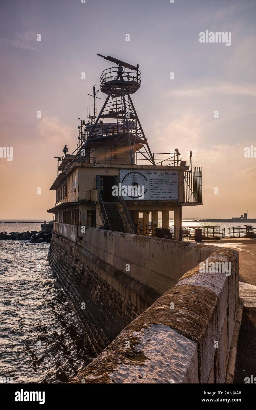 Ramsgate, UK - Oct 30 2019 The unusual Royal Harbour Brasserie ...