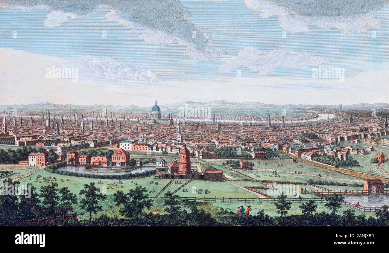 A north view of London. After a print dated 1753 from a work by ...