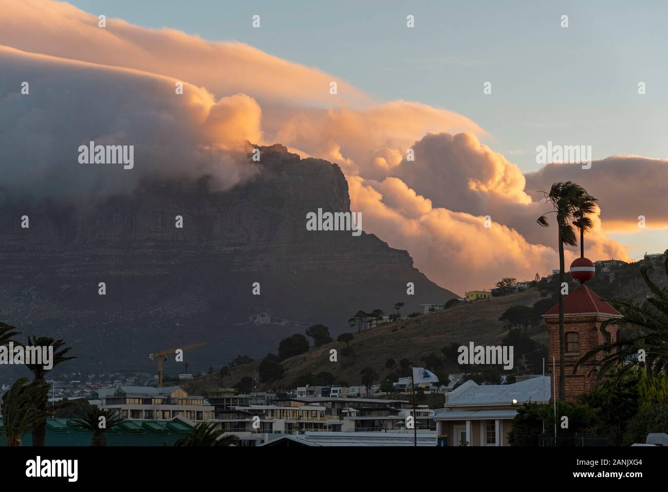 Cape Town, South Africa. December 2019. Clouds gather over Table ...