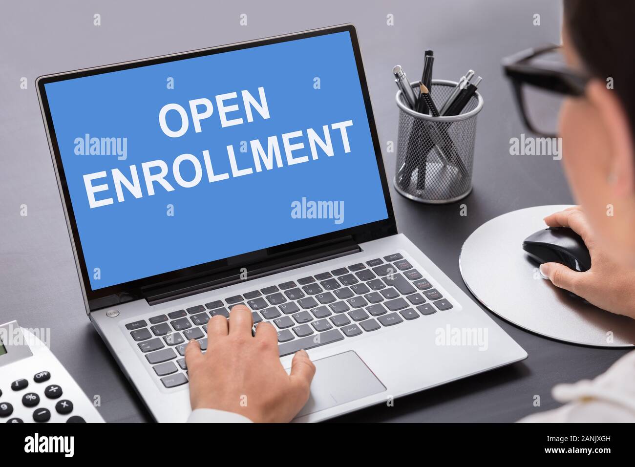 Open enrollment laptop hi-res stock photography and images - Alamy