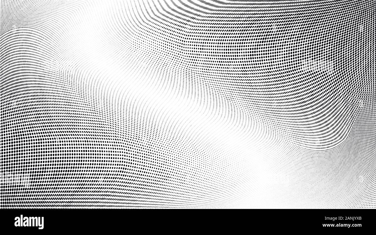 Abstract Monochrome Halftone Pattern Soft Dynamic Linesvector