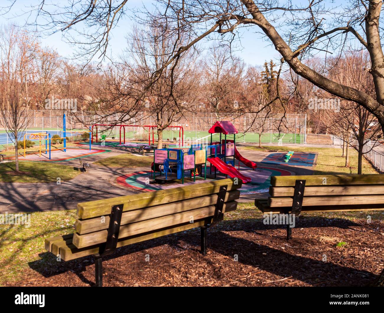 The Swisshelm Park playground in the east end of the city on a sunny ...