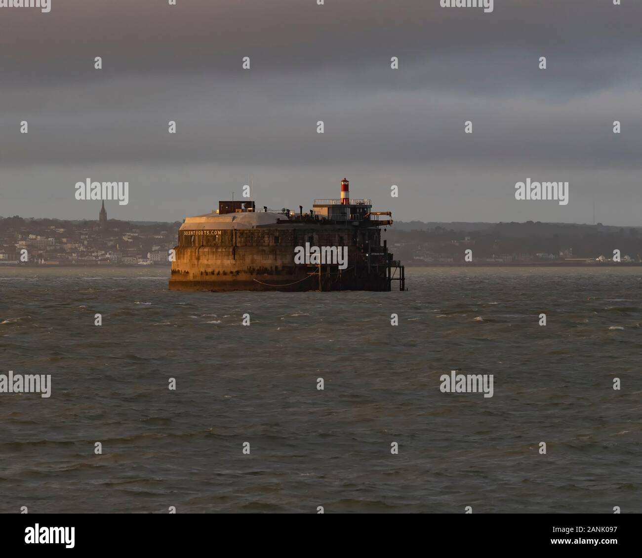 Spitbank Fort, a 19th Century fort situated in Spithead Stock Photo - Alamy