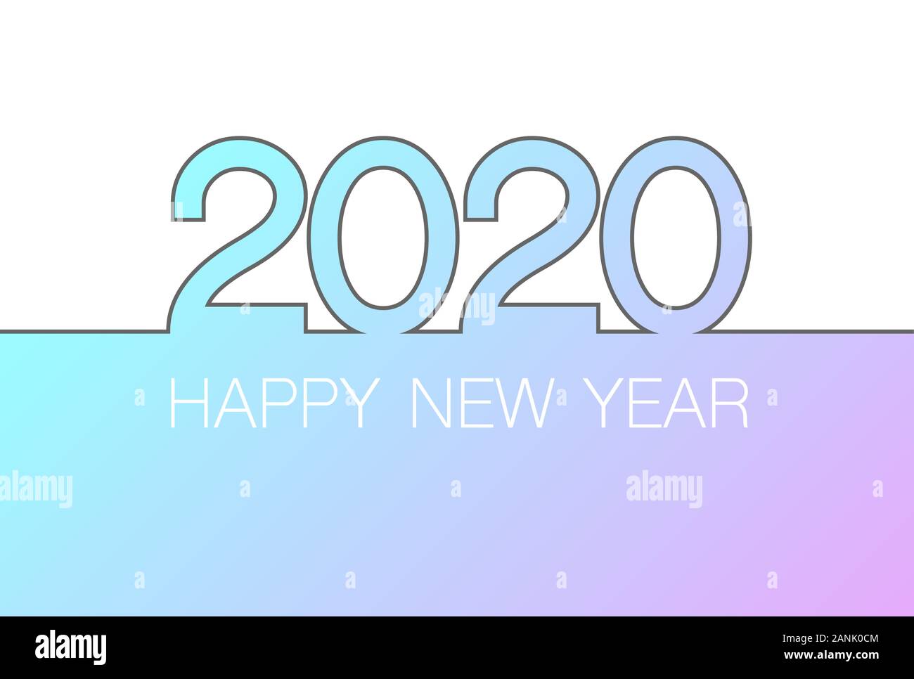 Happy New Year 2020 logo text design. Cover of business diary for 2020 ...