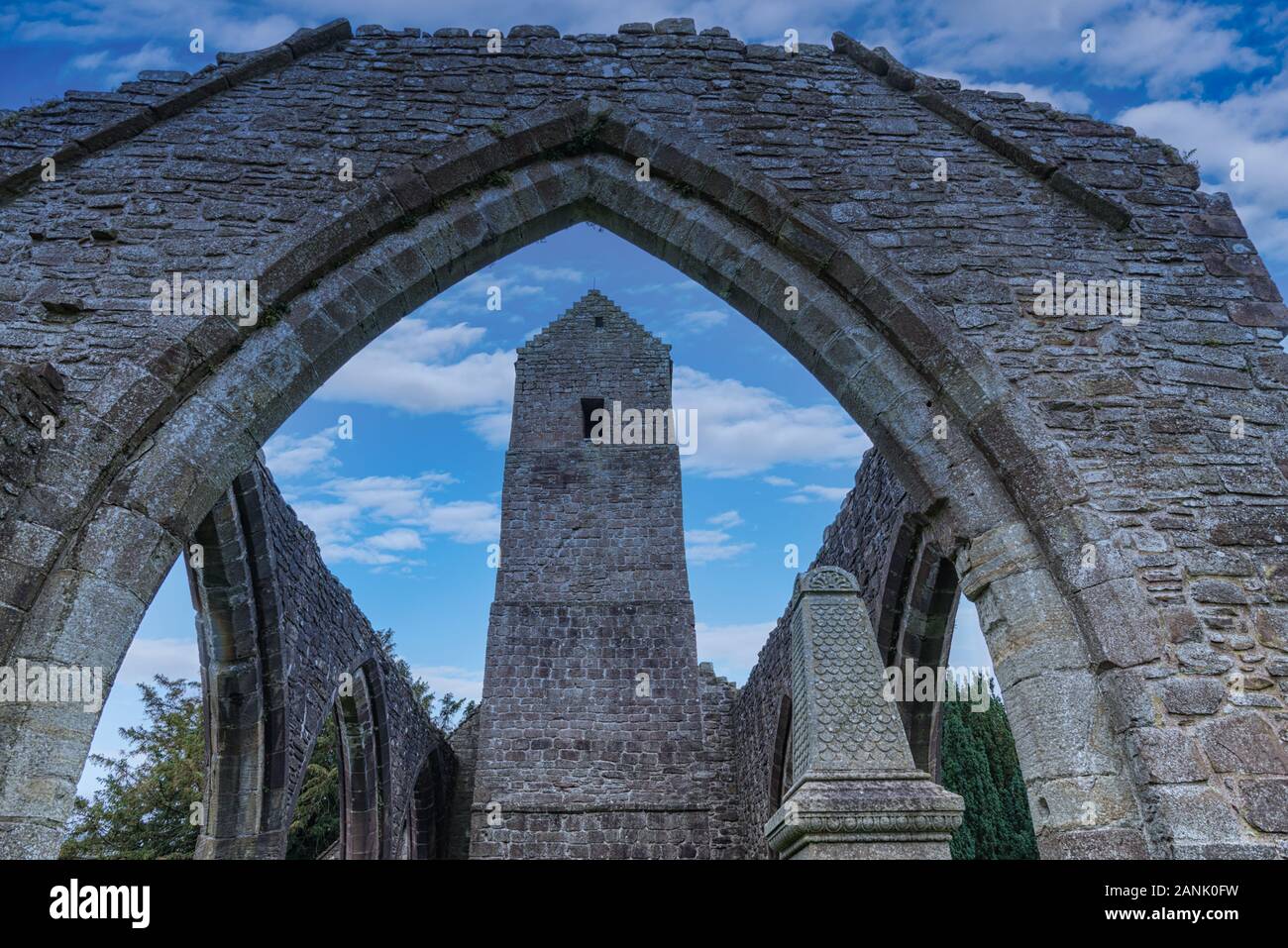 The ancient ruins of Muthill Old Church & Tower. The church dates from ...