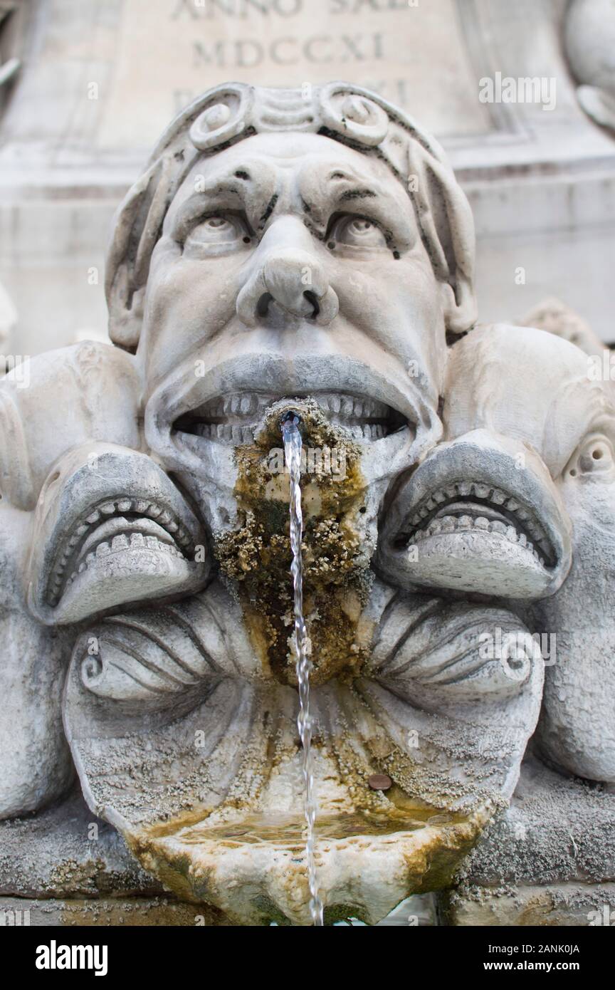 Water Fountain Feature from Rome, worn away over years. One of the many ...