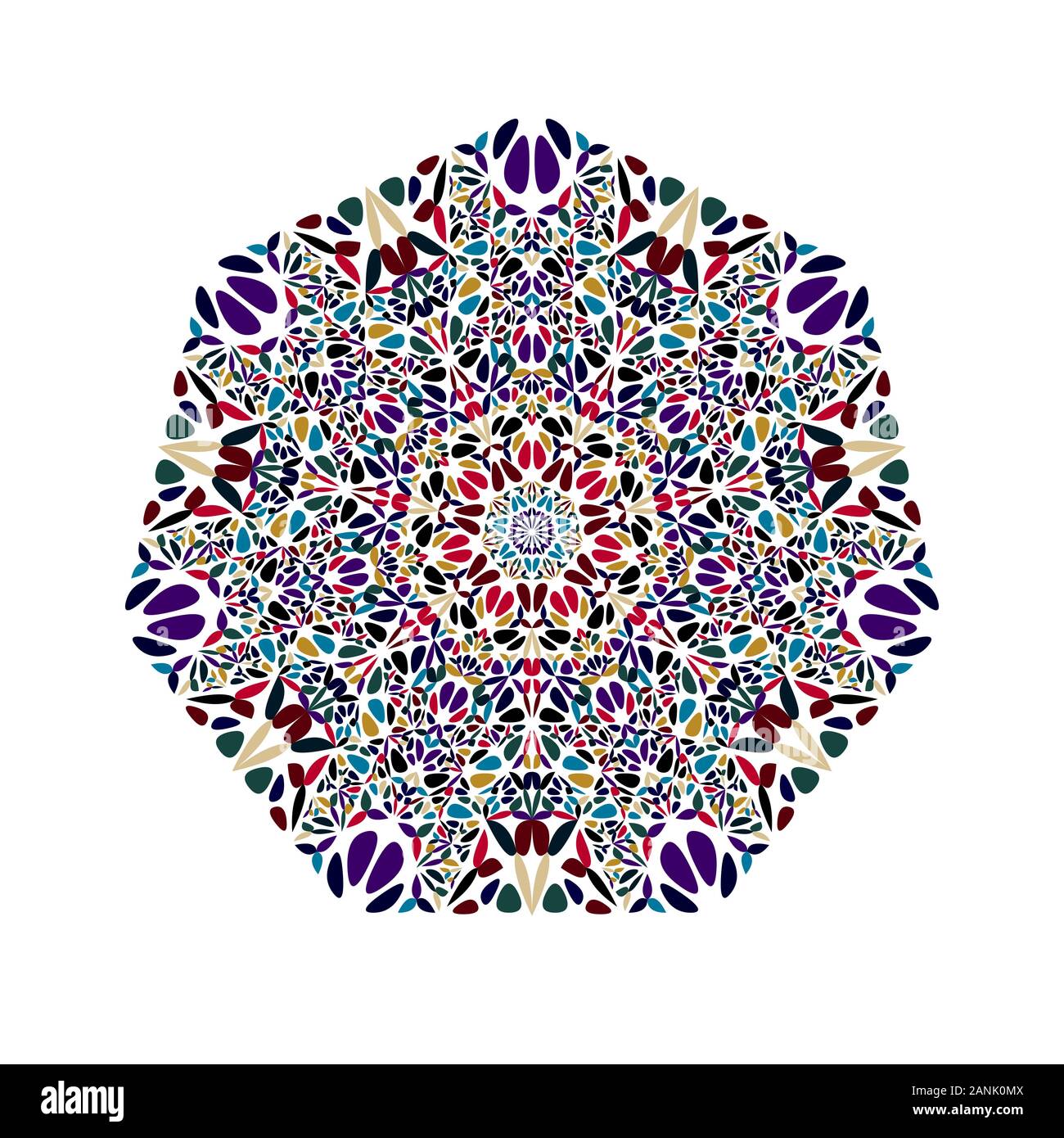 Isolated flower ornament heptagon polygon - geometrical geometric ...