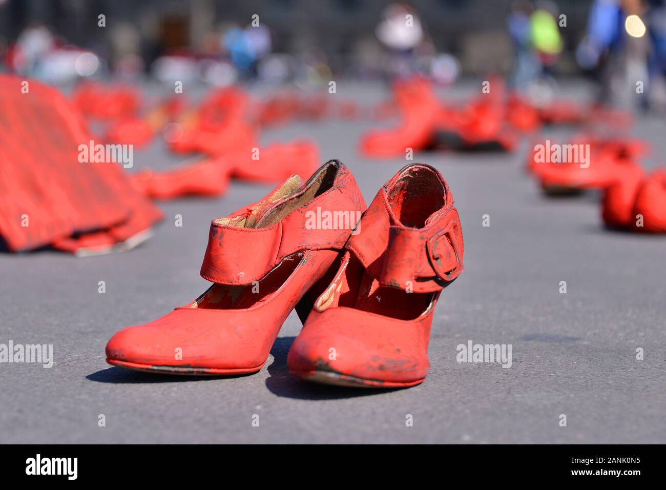 MEXICO CITY, MEXICO - JANUARY 11: A group of women join at Zocalo to ...