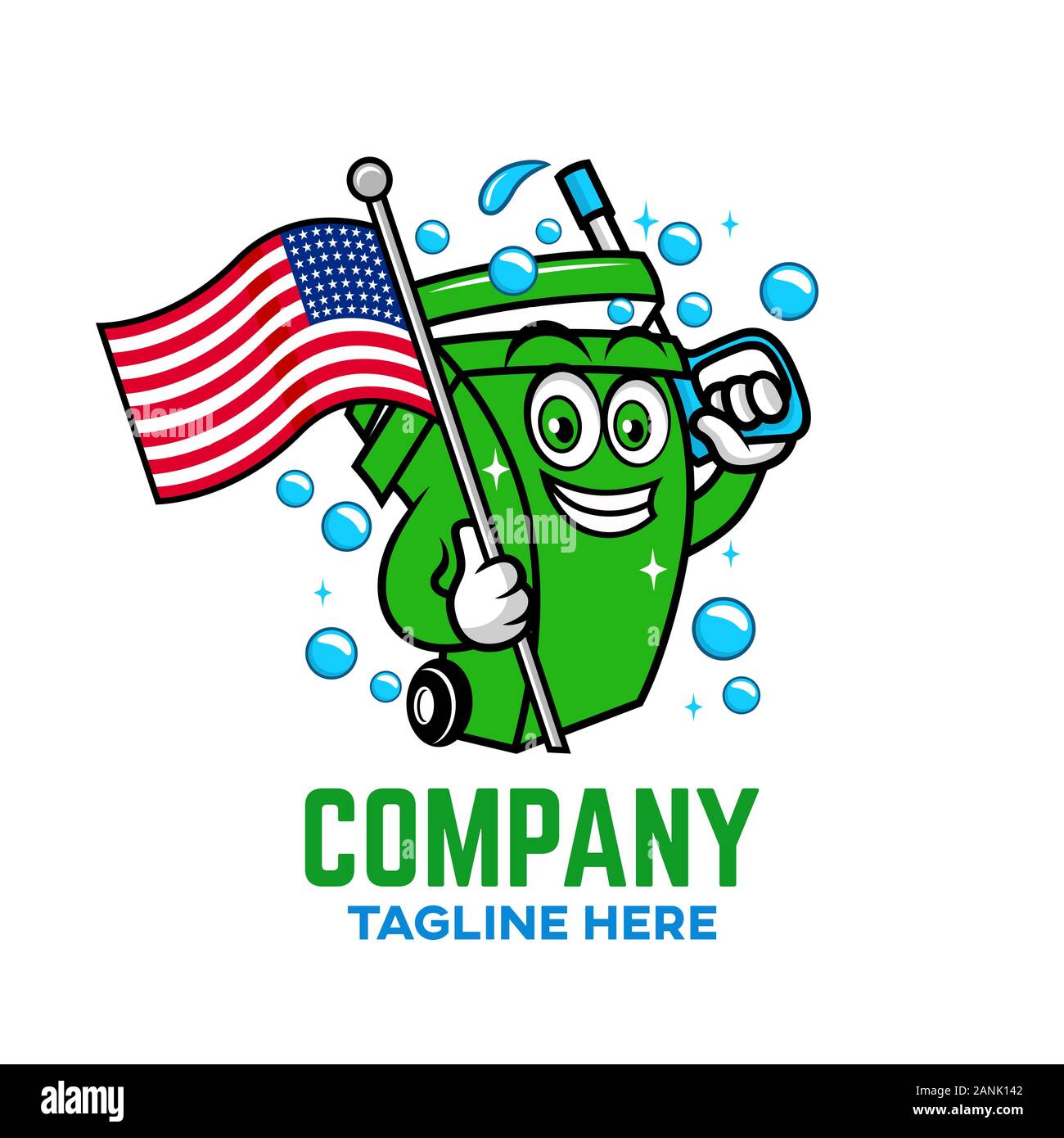 Modern American Patriot Trash can logo. Vector illustration Stock ...
