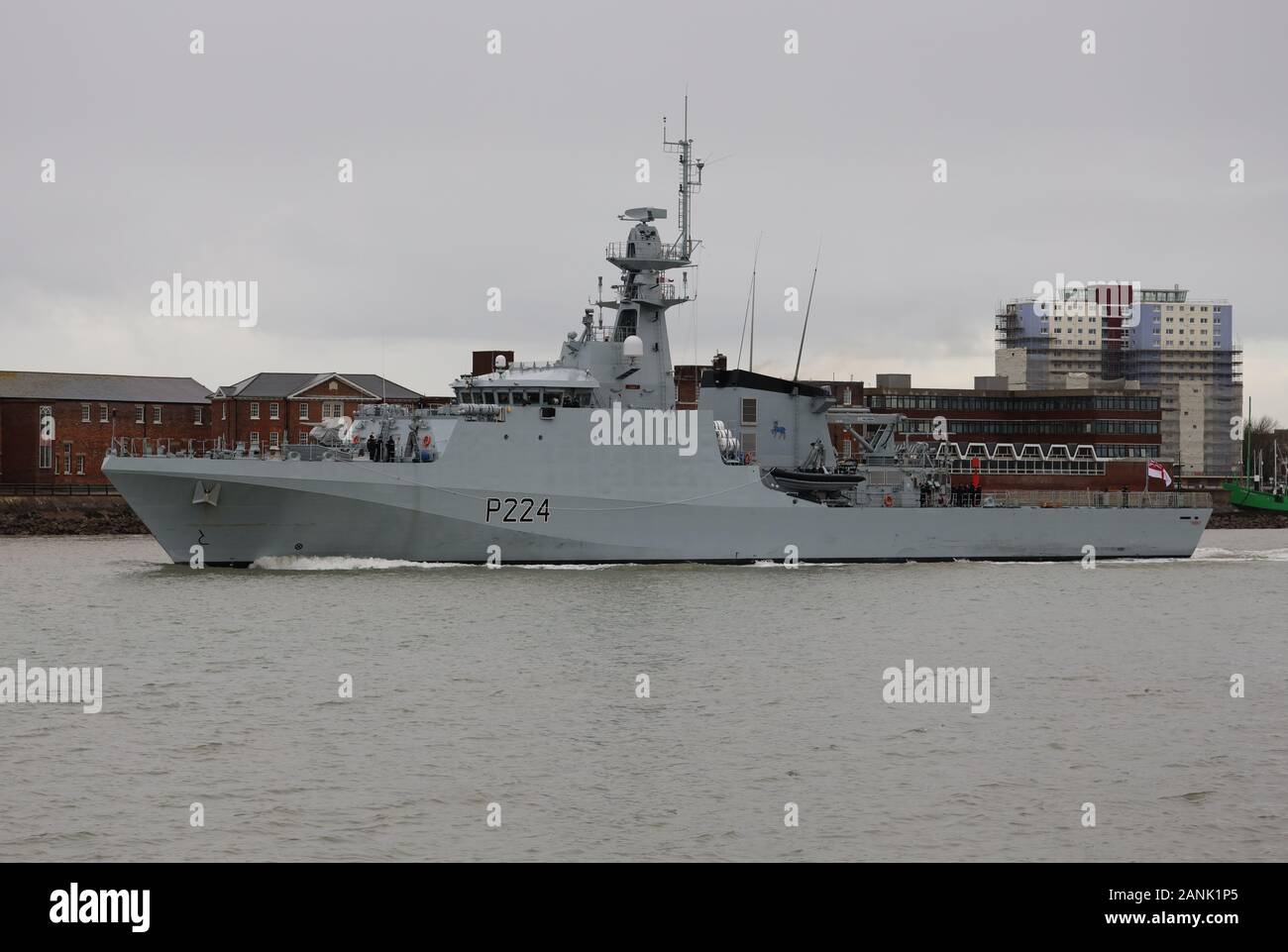 The Royal Navy Batch 2 River class offshore patrol vessel HMS TRENT ...