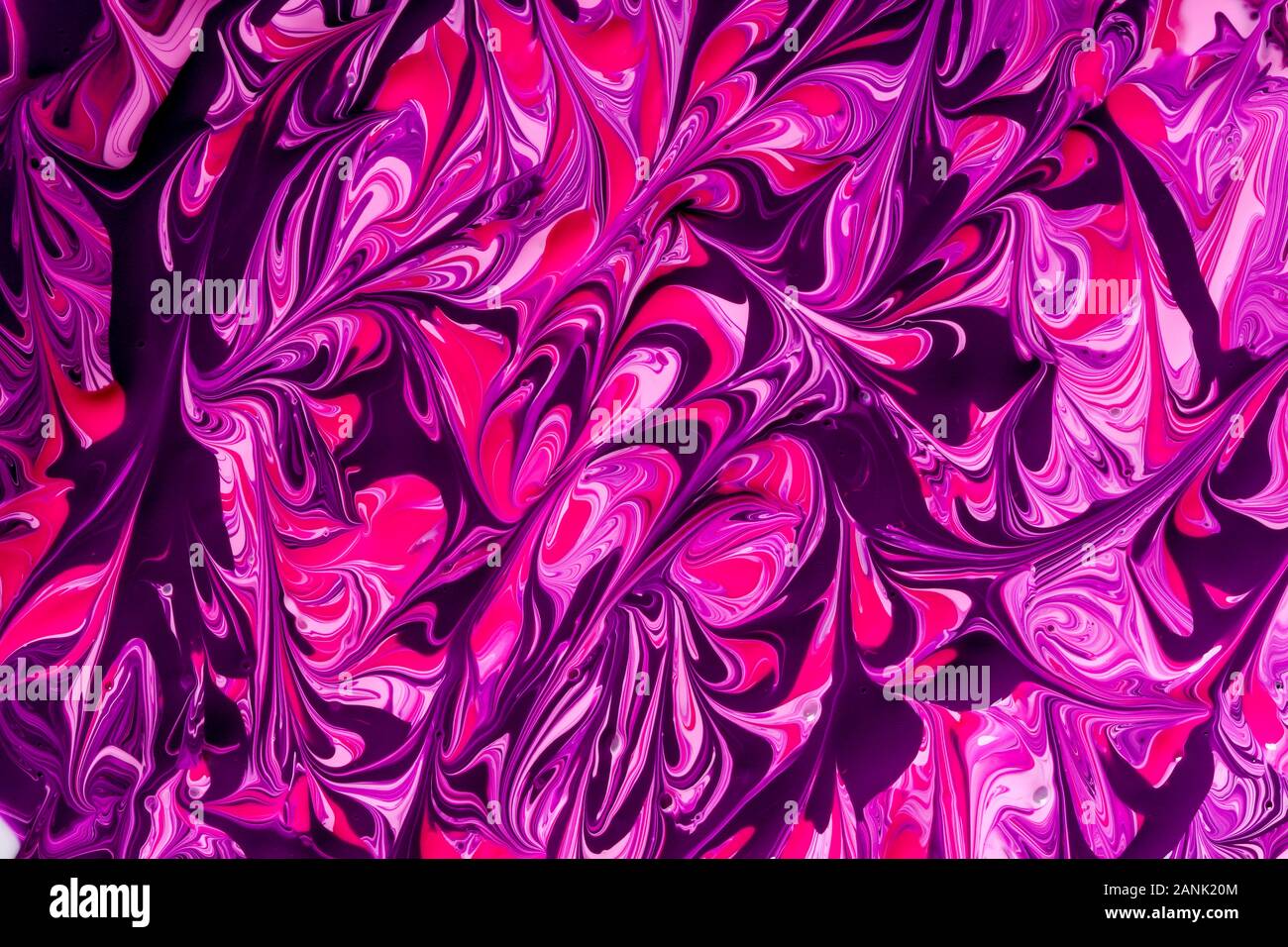 Abstract background illustration of pink, purple and black paint swirls ...