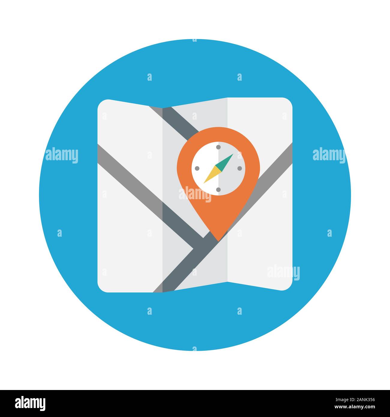 Flat icon navigation map hi-res stock photography and images - Alamy
