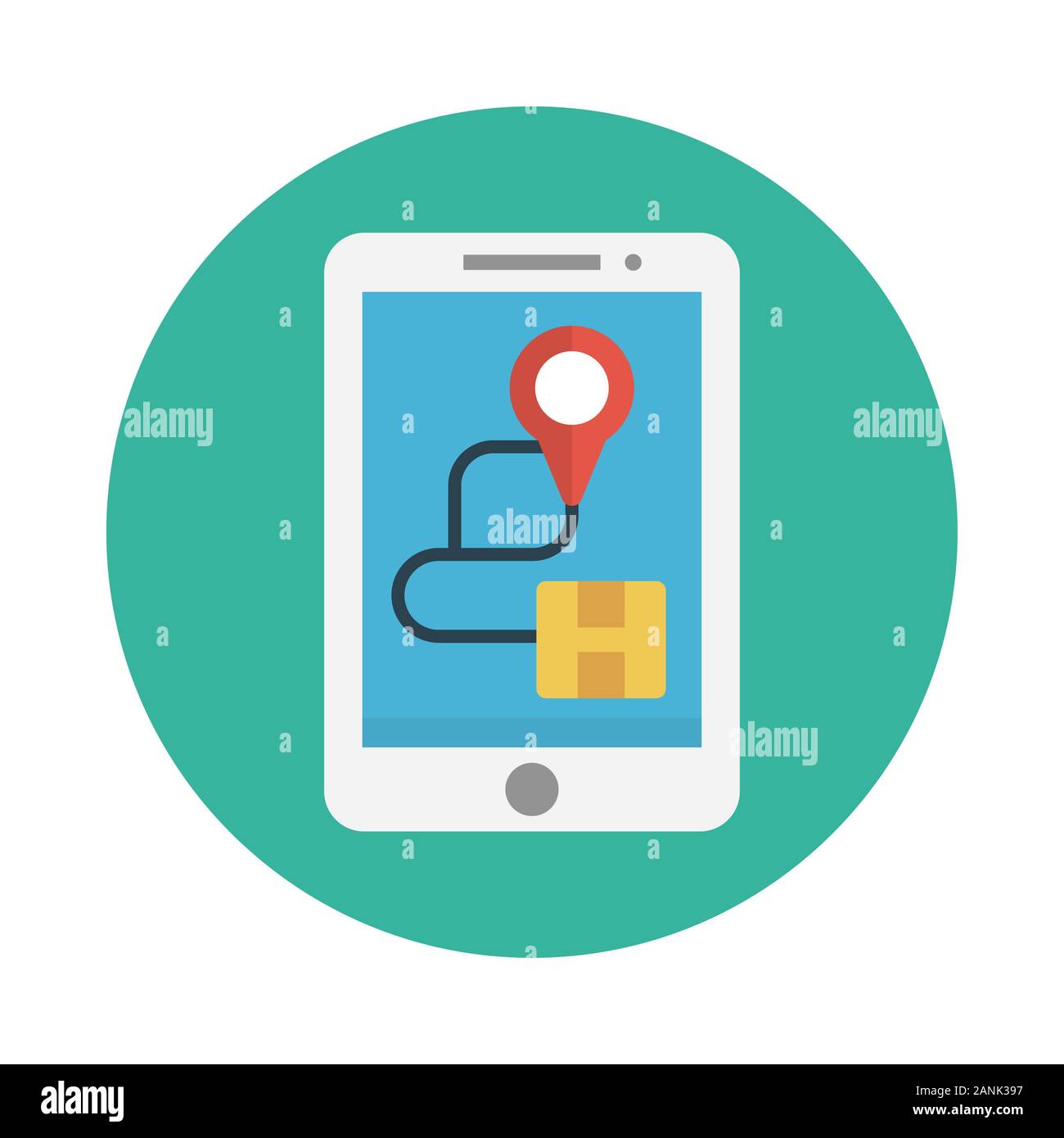 City map illustration delivery Cut Out Stock Images & Pictures - Alamy