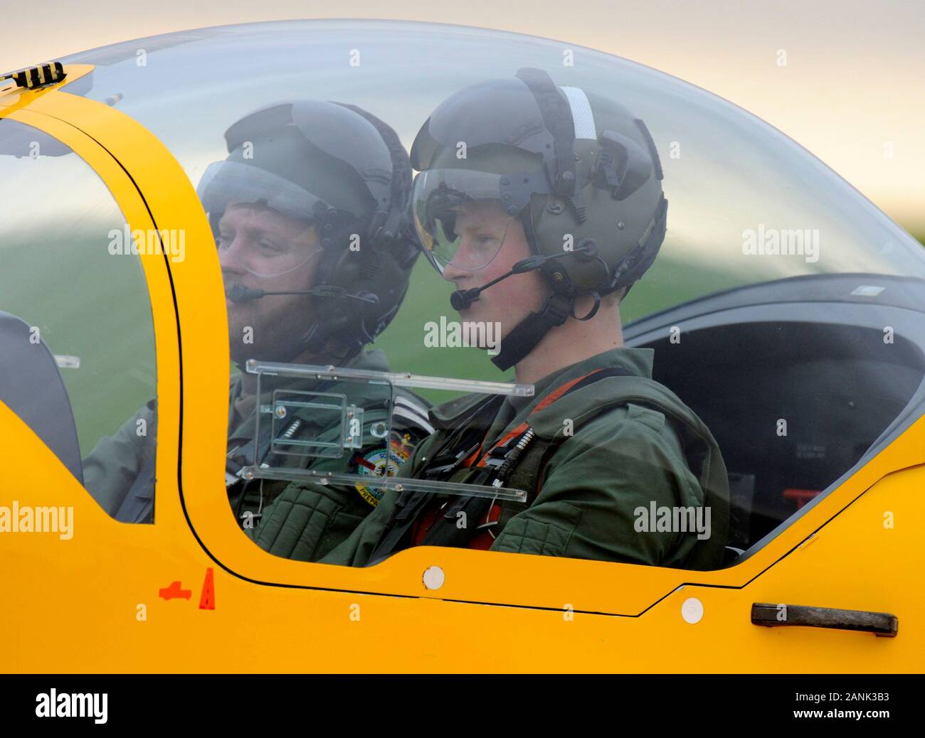 Prince Harry on his flying lesson in a Slingsby Firefly aircraft at ...
