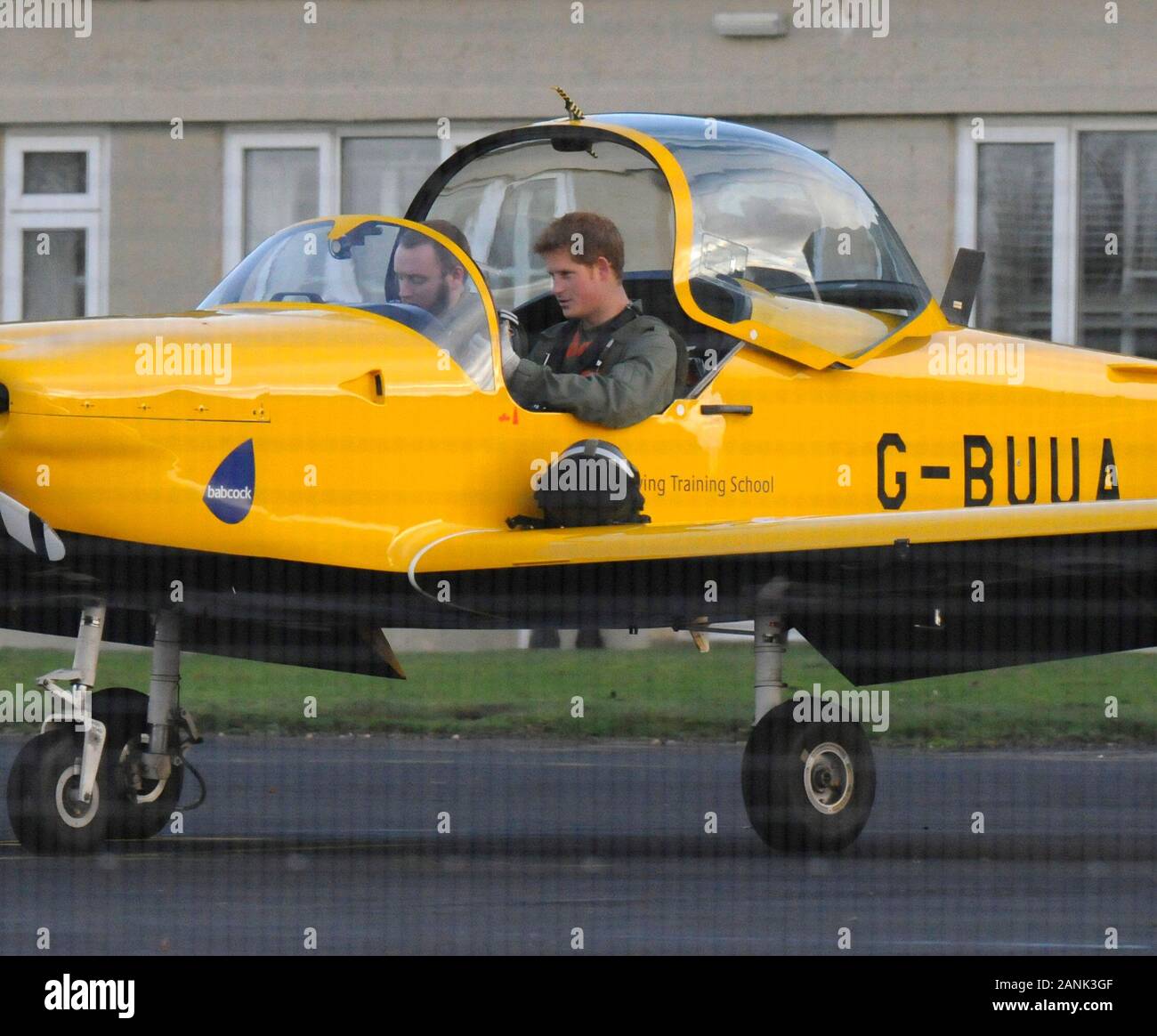 Prince Harry on his flying lesson in a Slingsby Firefly aircraft at ...