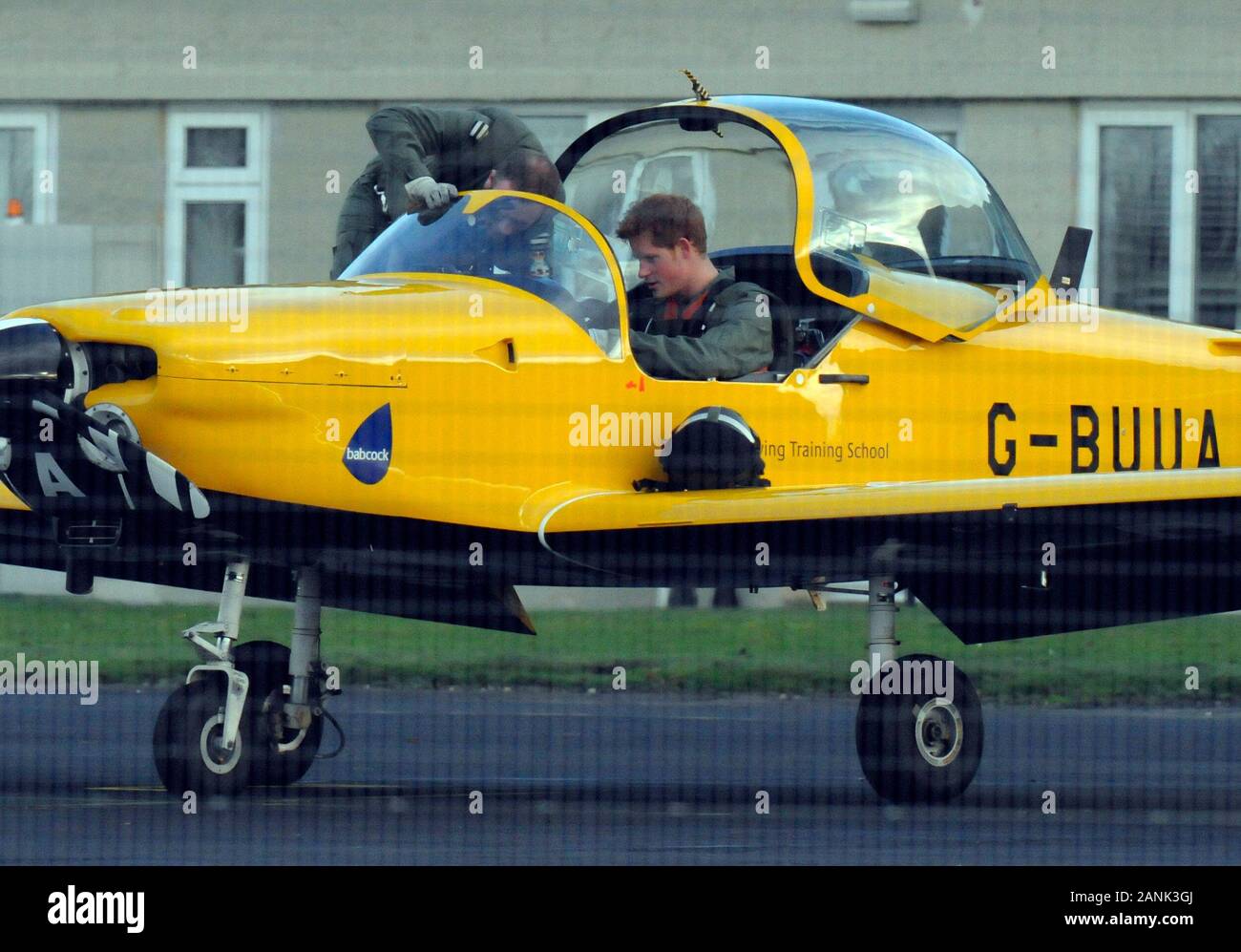 Prince Harry on his flying lesson in a Slingsby Firefly aircraft at ...