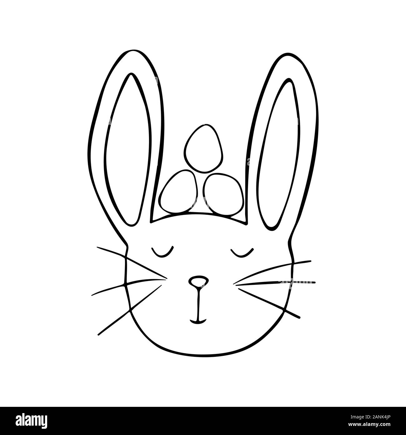 Easter bunny with easter eggs. The traditional animal of the Orthodox ...