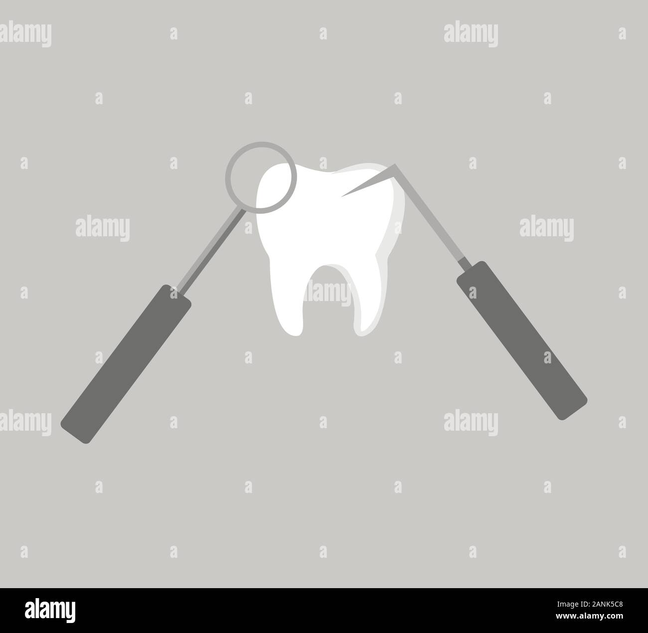 Tooth and Dental Instruments vector icon - dental treatment Stock ...