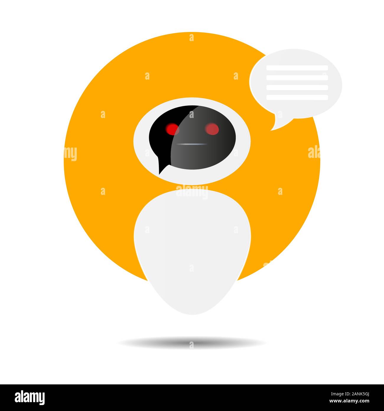 Chat bot icon in speech bubble shape background. Virtual assistant for ...