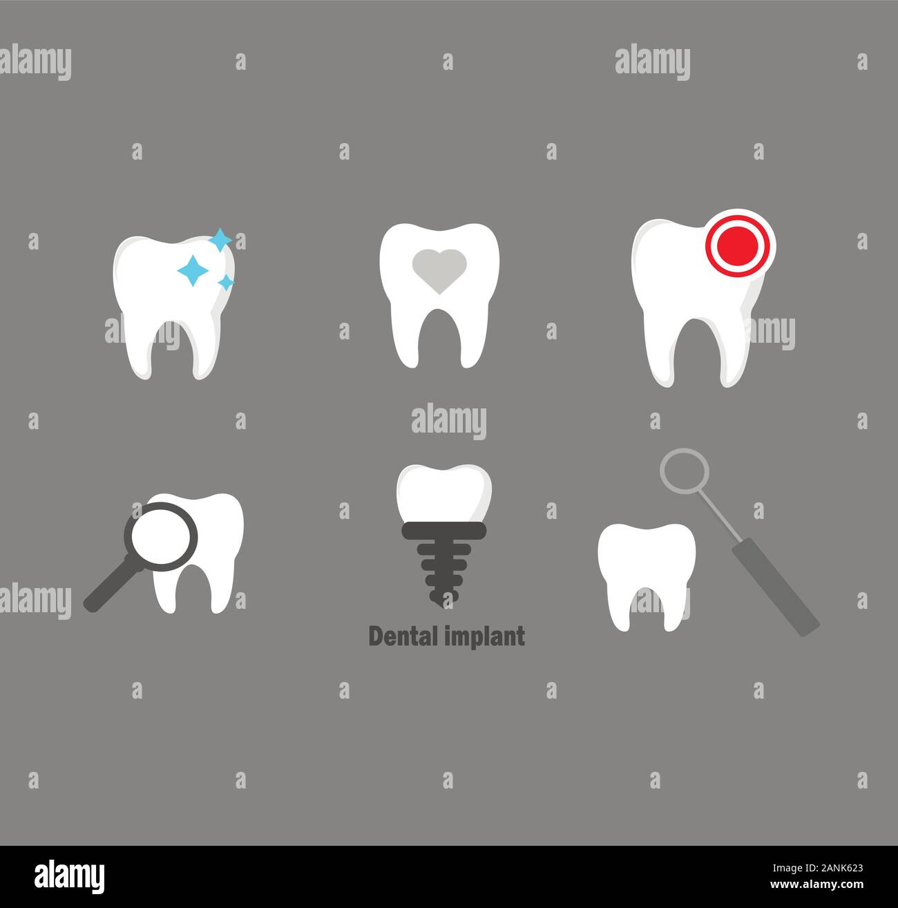 Stylish flat vector logo dental clinic vector collection Stock Vector ...