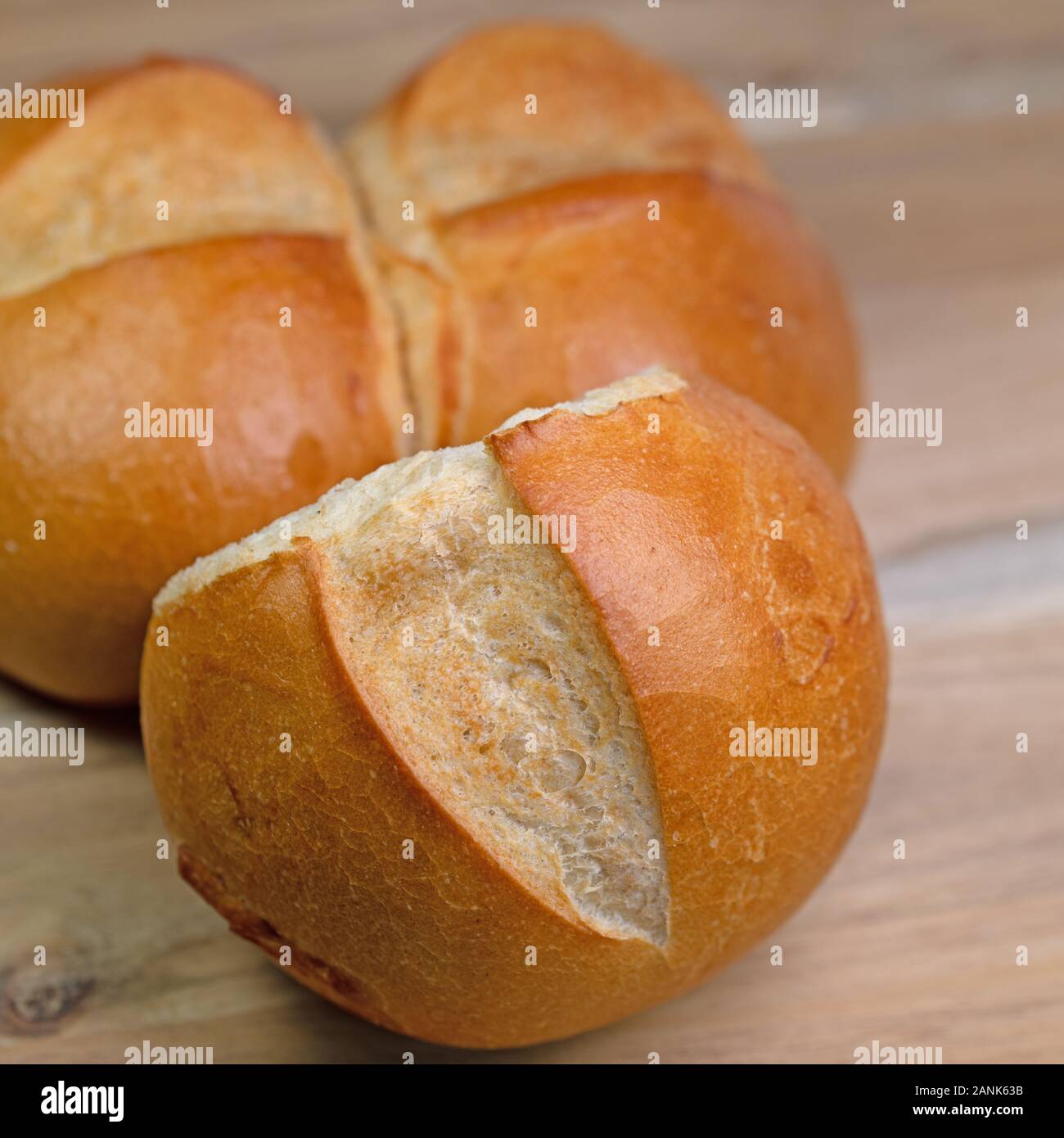 Wheat bun from the baker in a close-up Stock Photo - Alamy