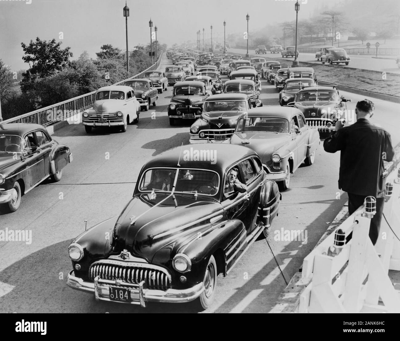 Highway construction 1950s Black and White Stock Photos & Images - Alamy