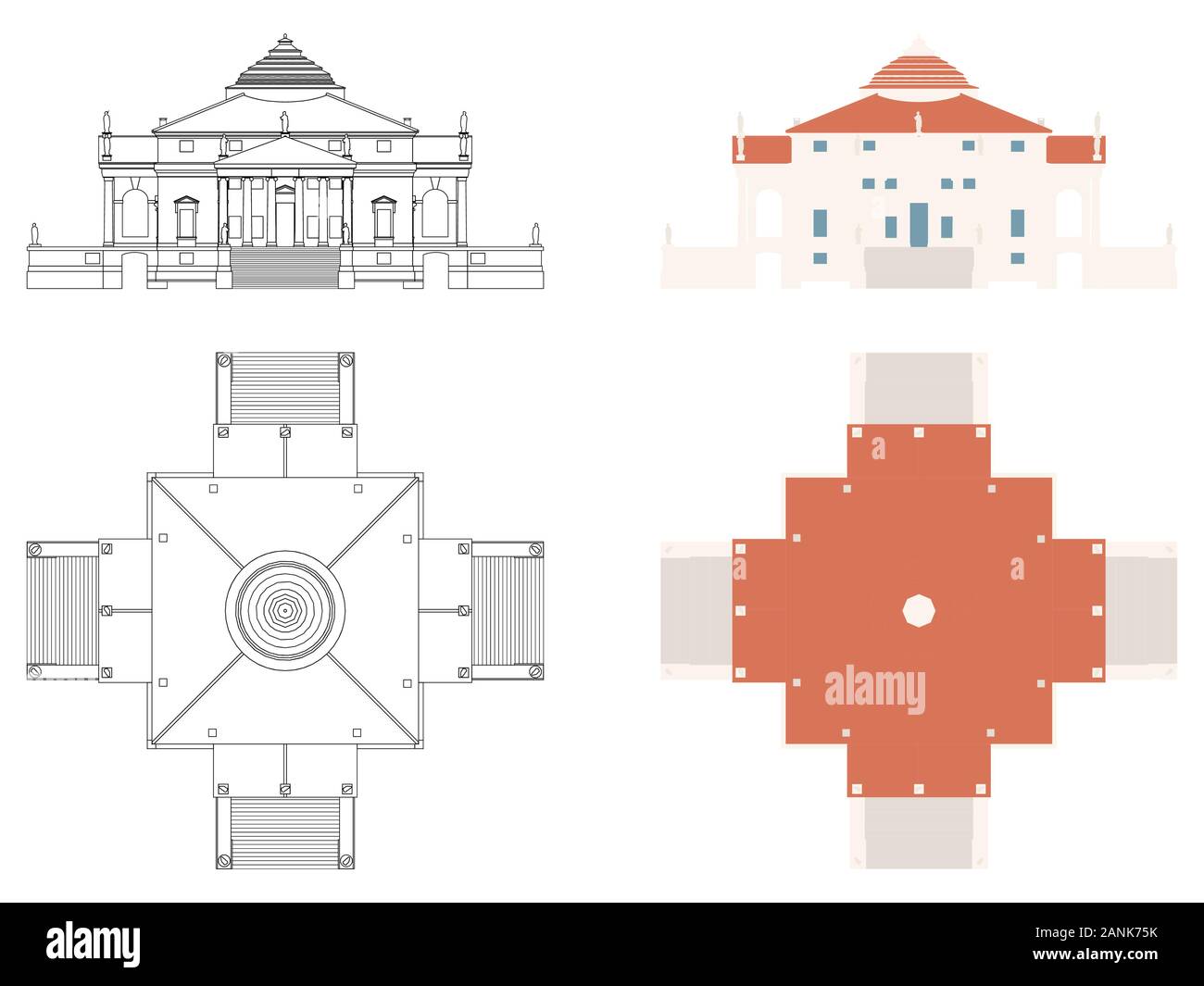 Front view historical home Cut Out Stock Images & Pictures - Alamy