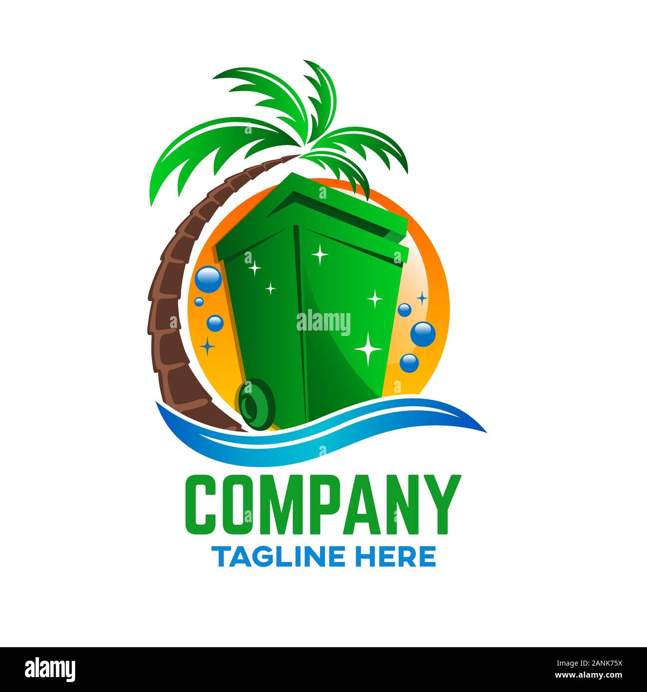 Modern Trash can logo. Vector illustration Stock Vector Image & Art - Alamy