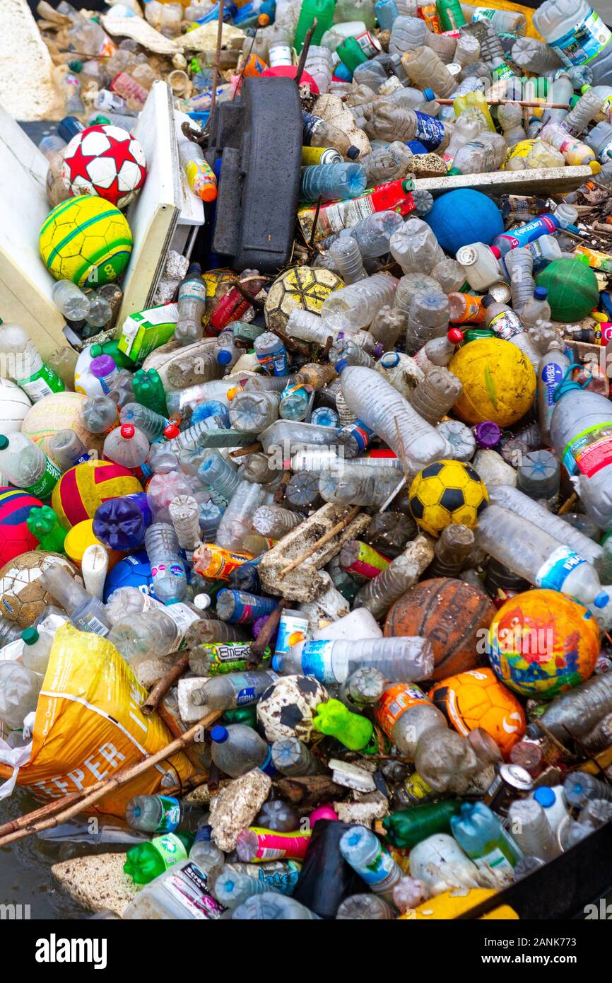 Floating plastic waste as pollution Stock Photo - Alamy