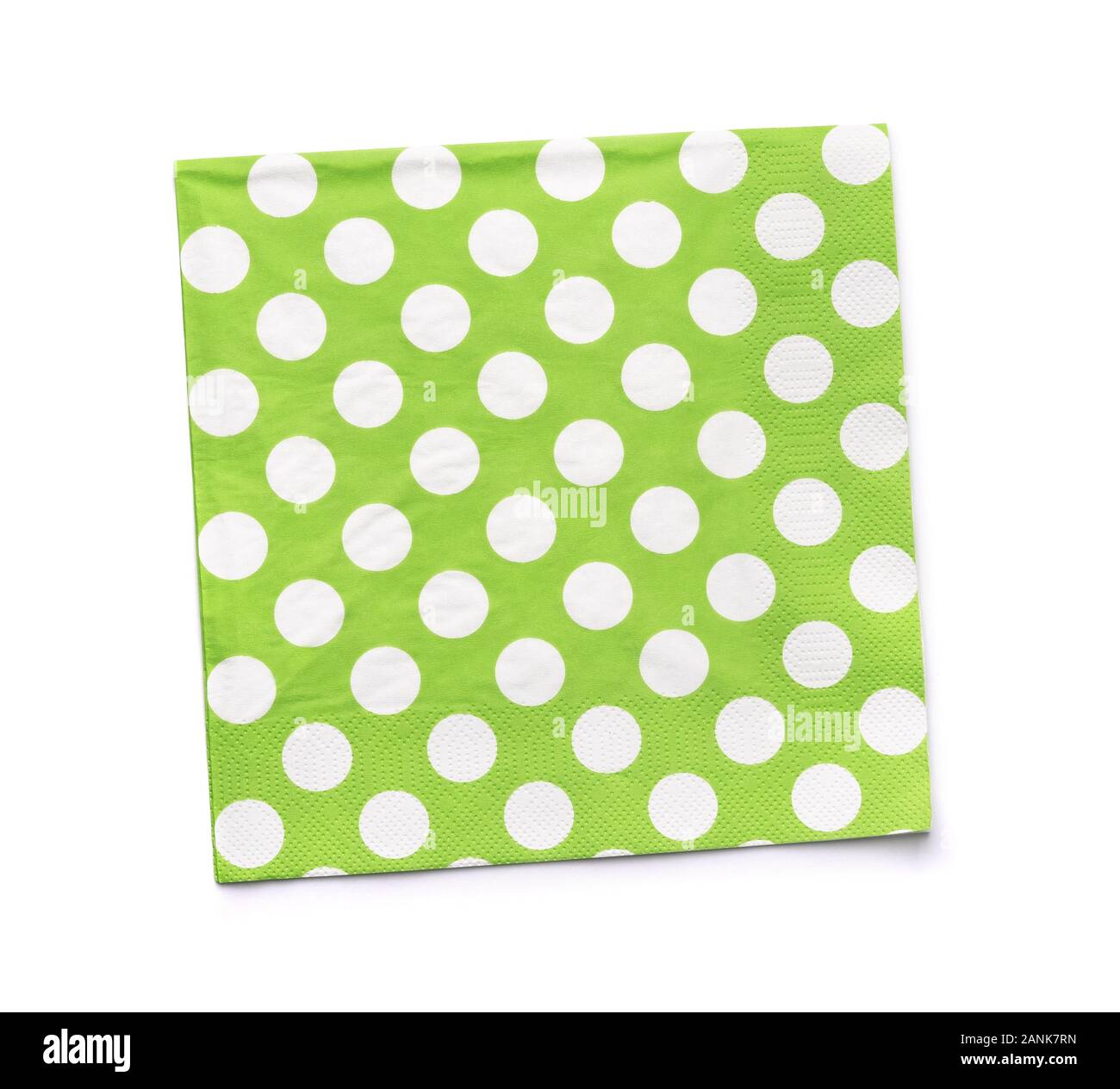 Top view of green dotted paper napkin isolated on white Stock Photo - Alamy