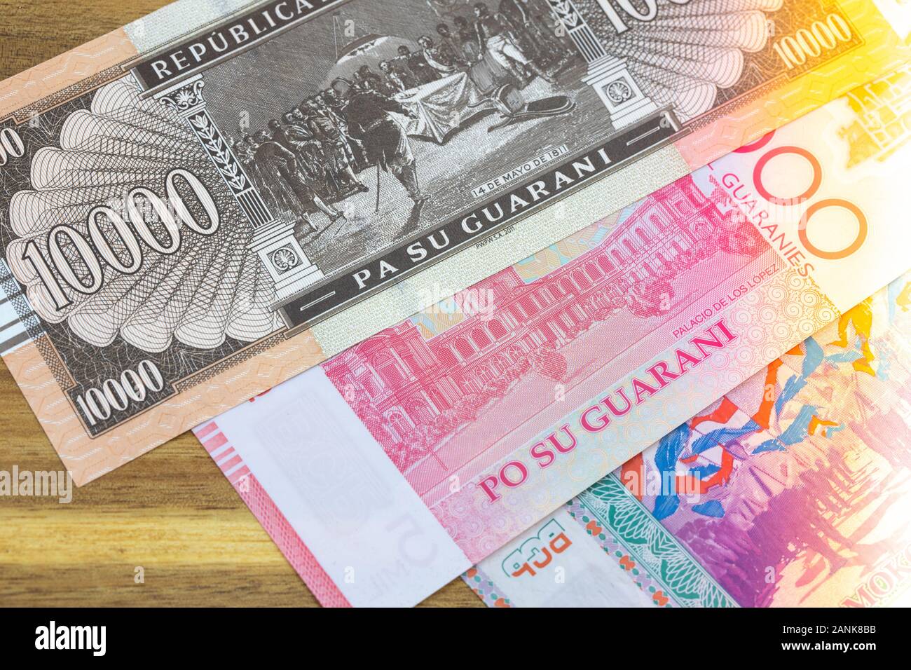 Paraguayan money, paper banknotes of a South American country Stock ...