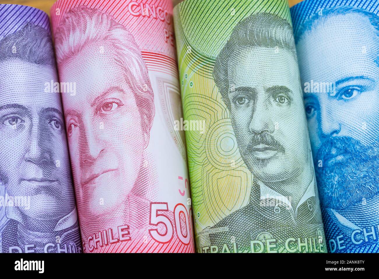Chilean Banknotes Chile Money Stock Photos & Chilean Banknotes Chile ...