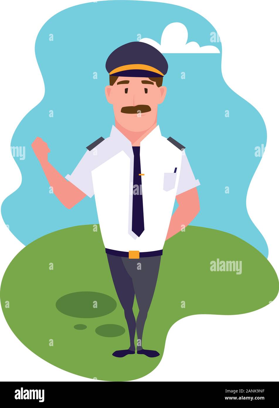 man with driver suit on background landscape vector illustration design ...