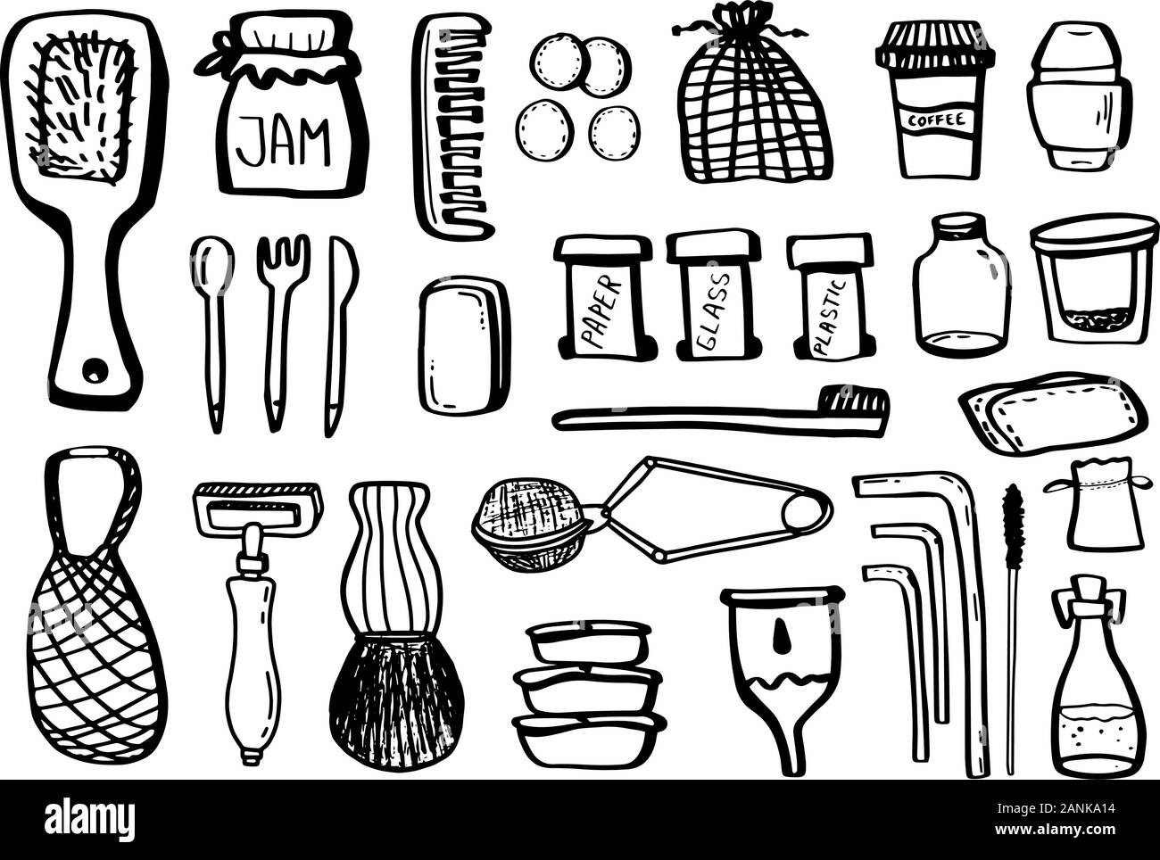 White plastic tableware on Stock Vector Images - Alamy