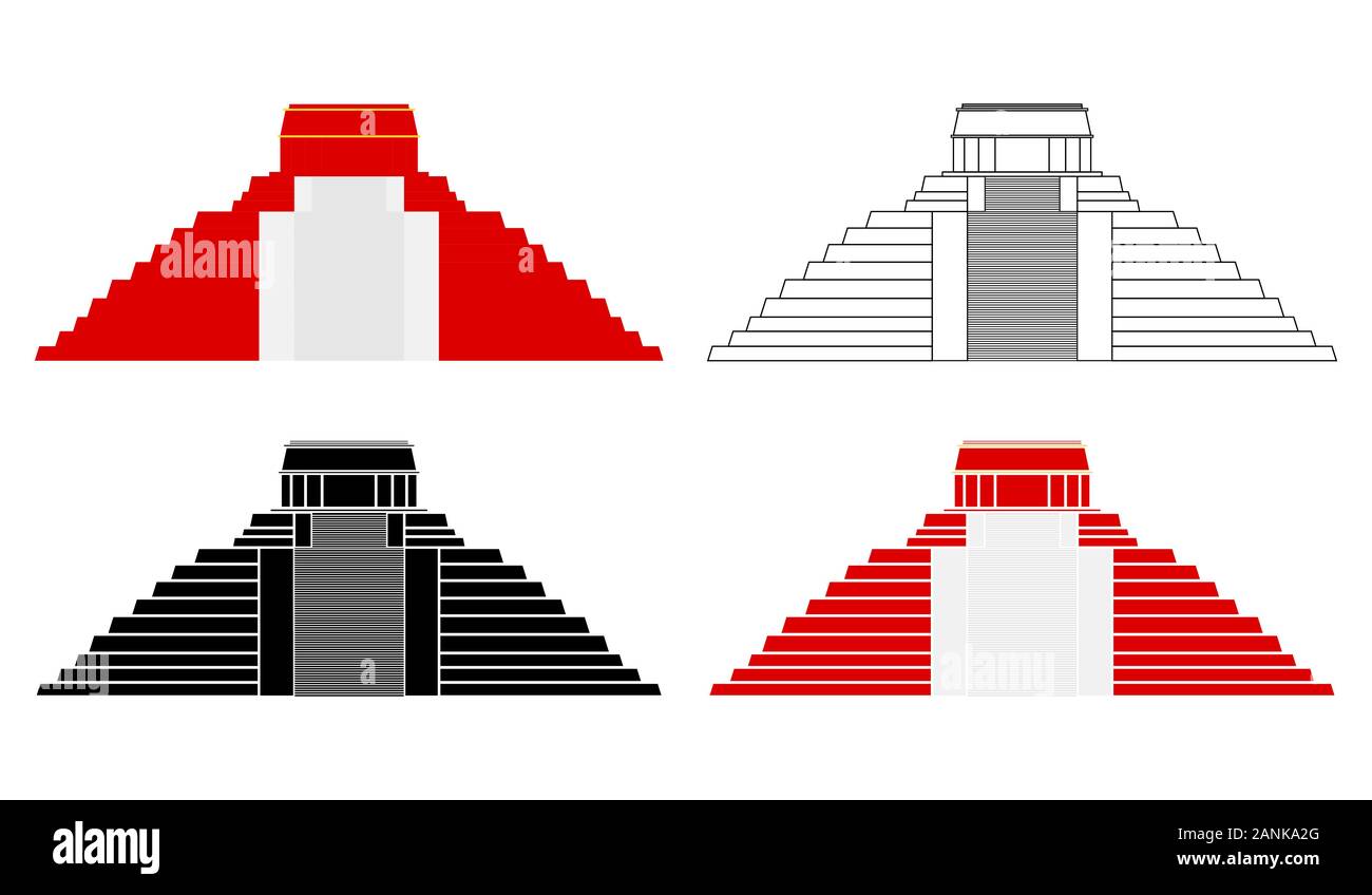 Comalcalco Temple Mexico in front view Stock Vector Image & Art - Alamy