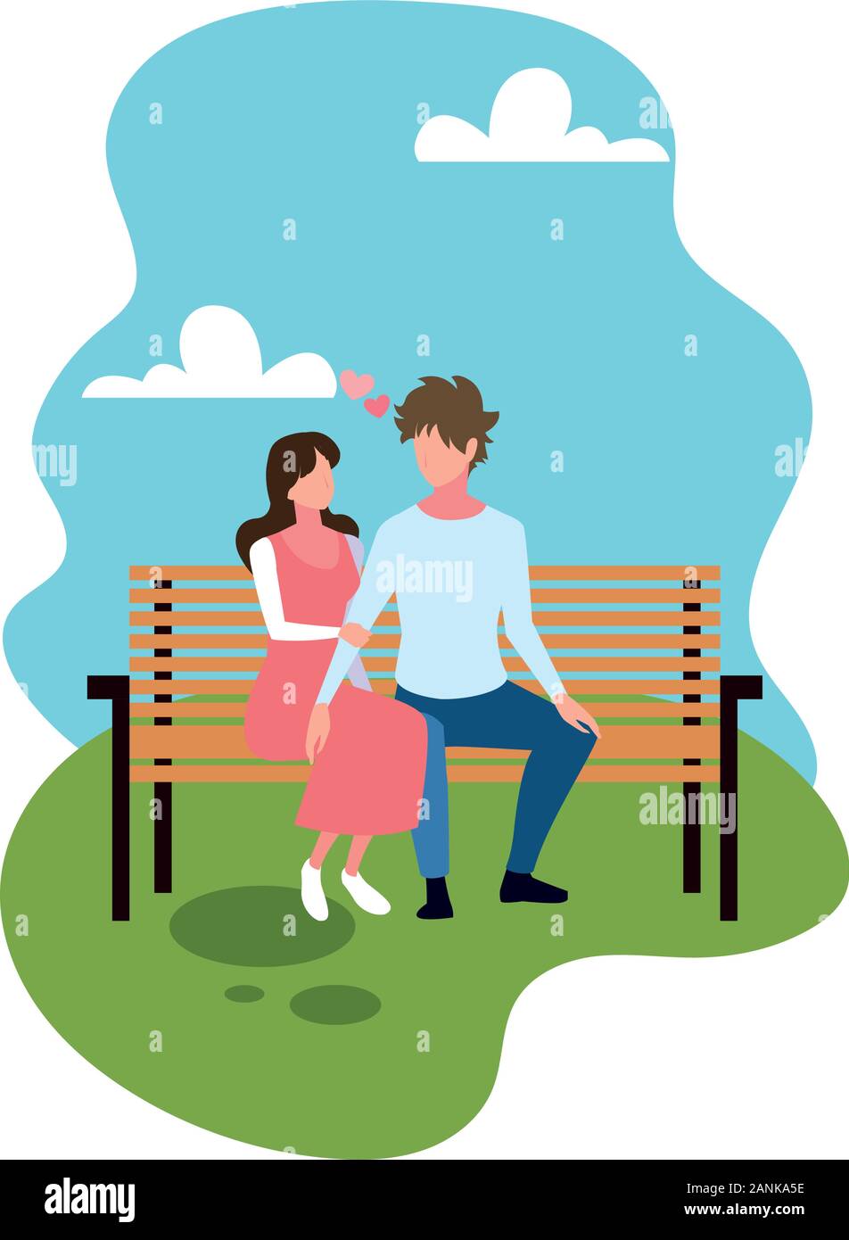 Two Lovers Seated Stock Vector Images Alamy