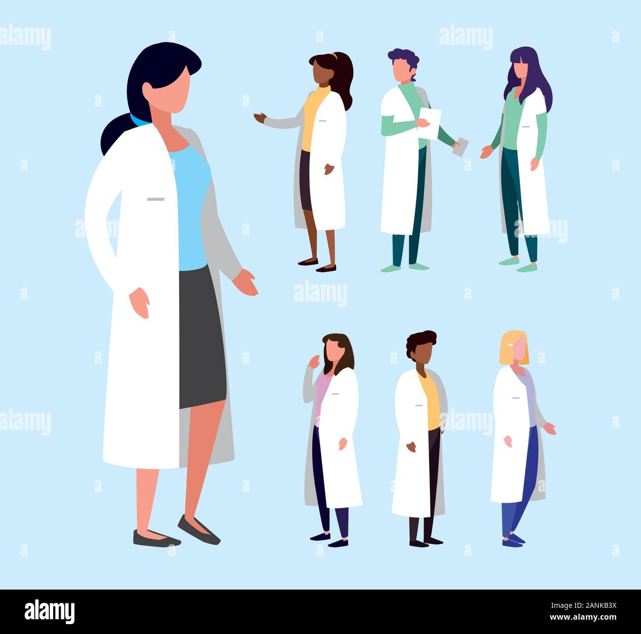 group of doctors , medical staff and medical team vector illustration ...