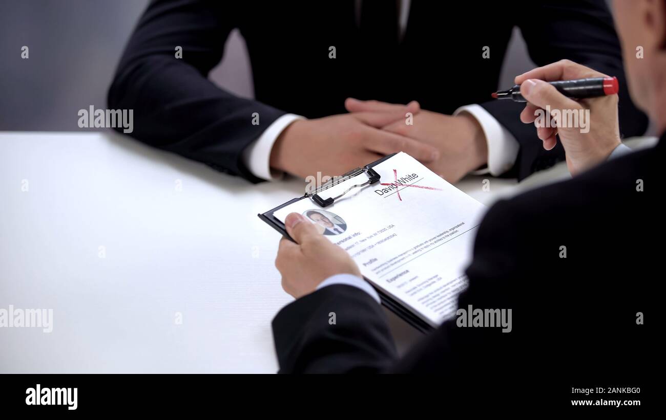 Employer crossing out candidate name in resume unsuccessful job ...