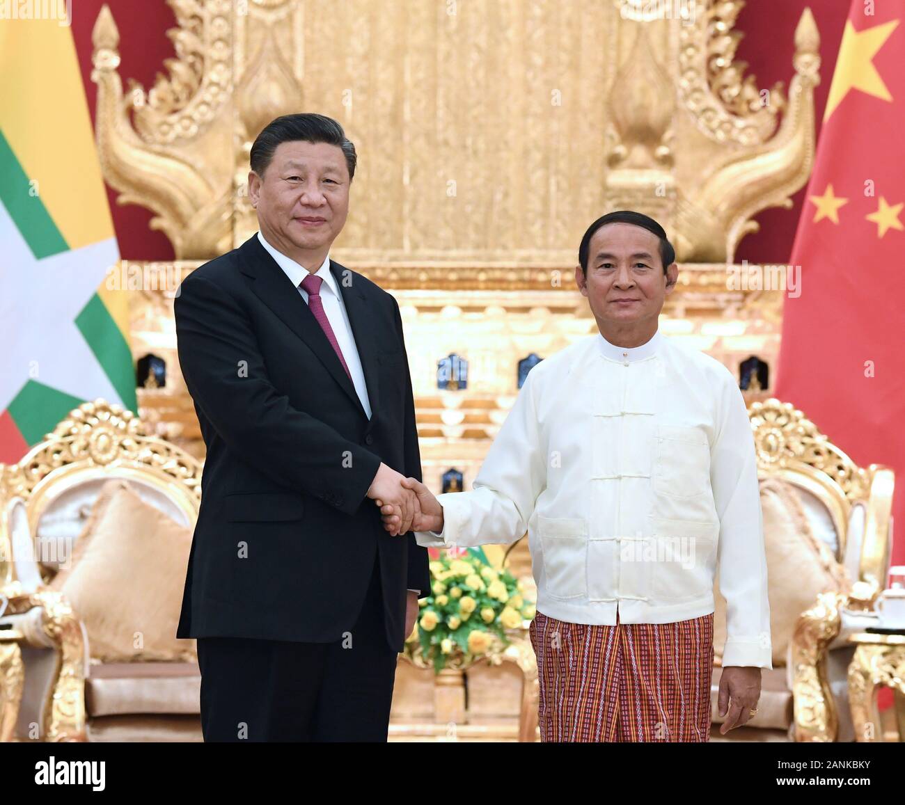 Nay Pyi Taw, Myanmar. 17th Jan, 2020. Chinese President Xi Jinping ...