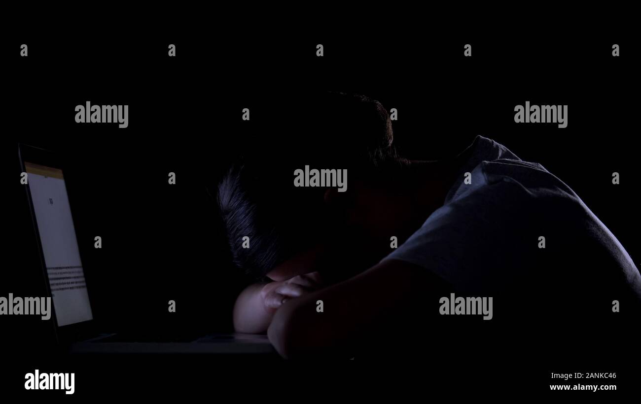 Woman sleeping on keyboard laptop hi-res stock photography and images ...